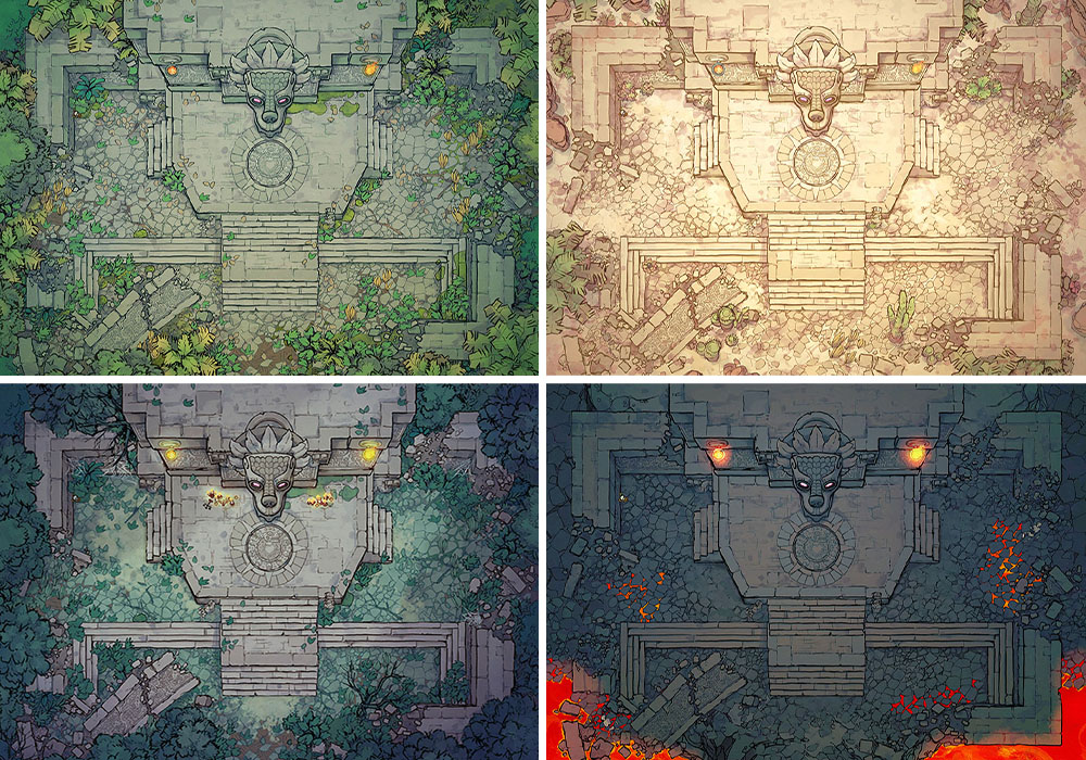 The Ruins of Xibalba Pack | Maps & Assets by 2-Minute Tabletop