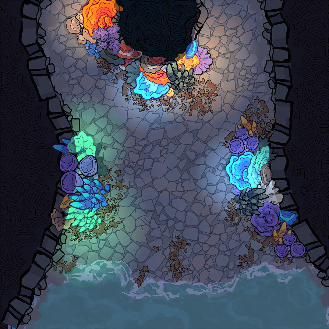 Underwater Cavern Map Rpg Goblin Cave (26x34) DnD Dungeon