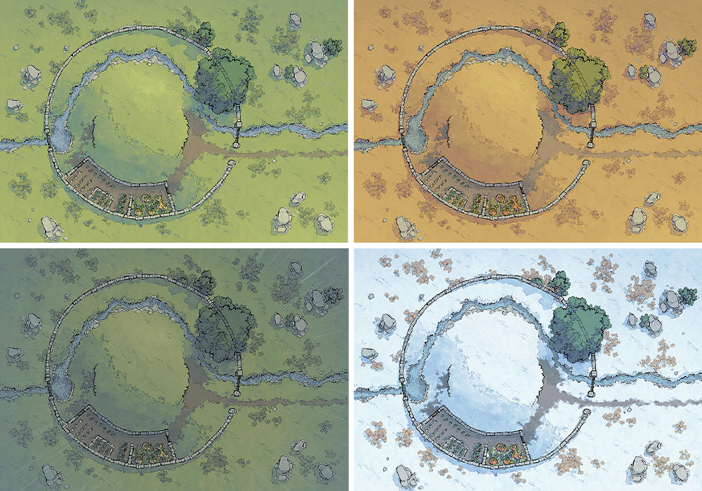 The Dwarven Ranch Pack | Maps & Assets by 2-Minute Tabletop