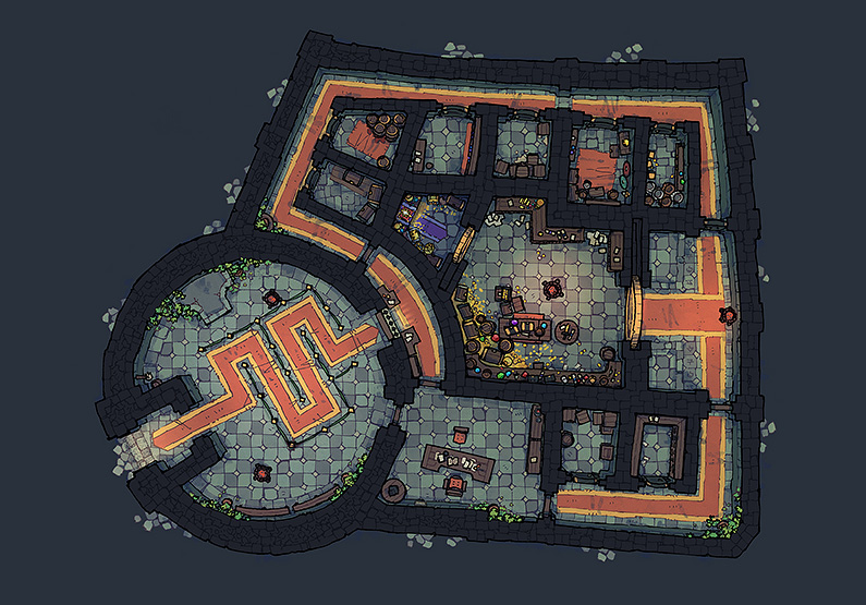 The Royal Bank battle map by 2-Minute Tabletop