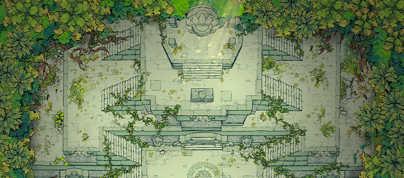 The Jungle Ruin Map by Uchideshi | 2-Minute Tabletop