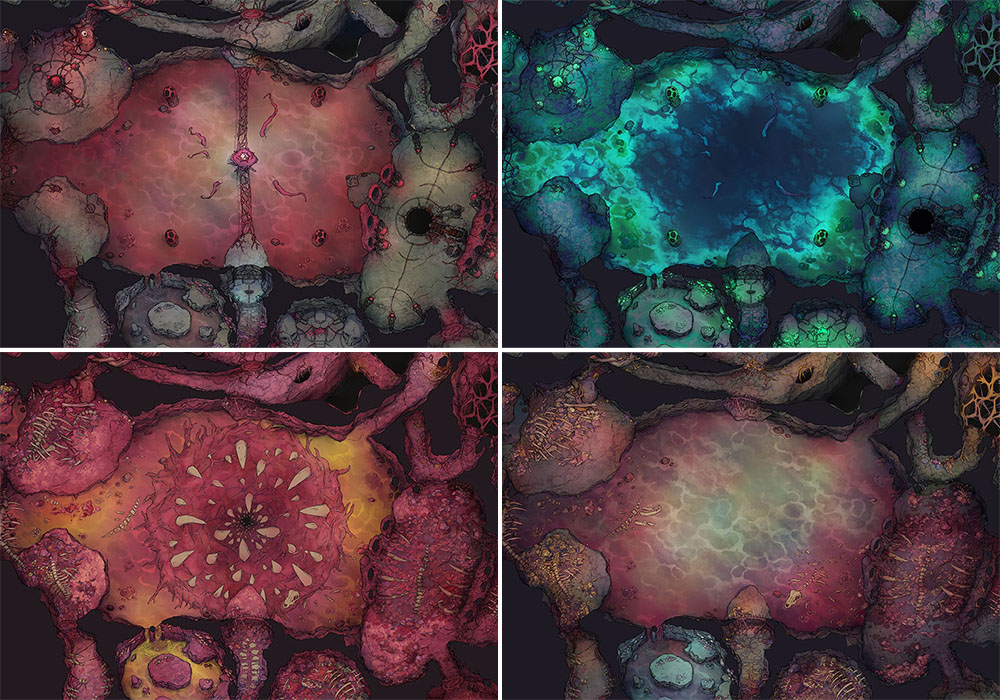 The Living Depths Pt.3 Pack | Maps & Assets by 2-Minute Tabletop