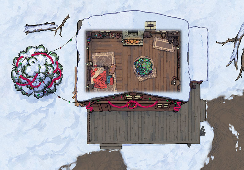 Festive Lodge by 2-Minute Tabletop | 2 Maps, 2 Roof Overlays