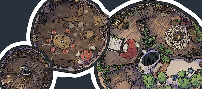 Mushroom Village Interior Maps | 2-Minute Tabletop
