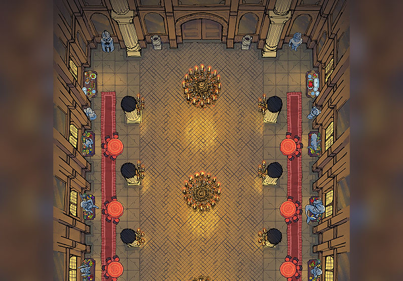 Victorian Ballroom by 2-Minute Tabletop | 2 Maps w/ Overlays