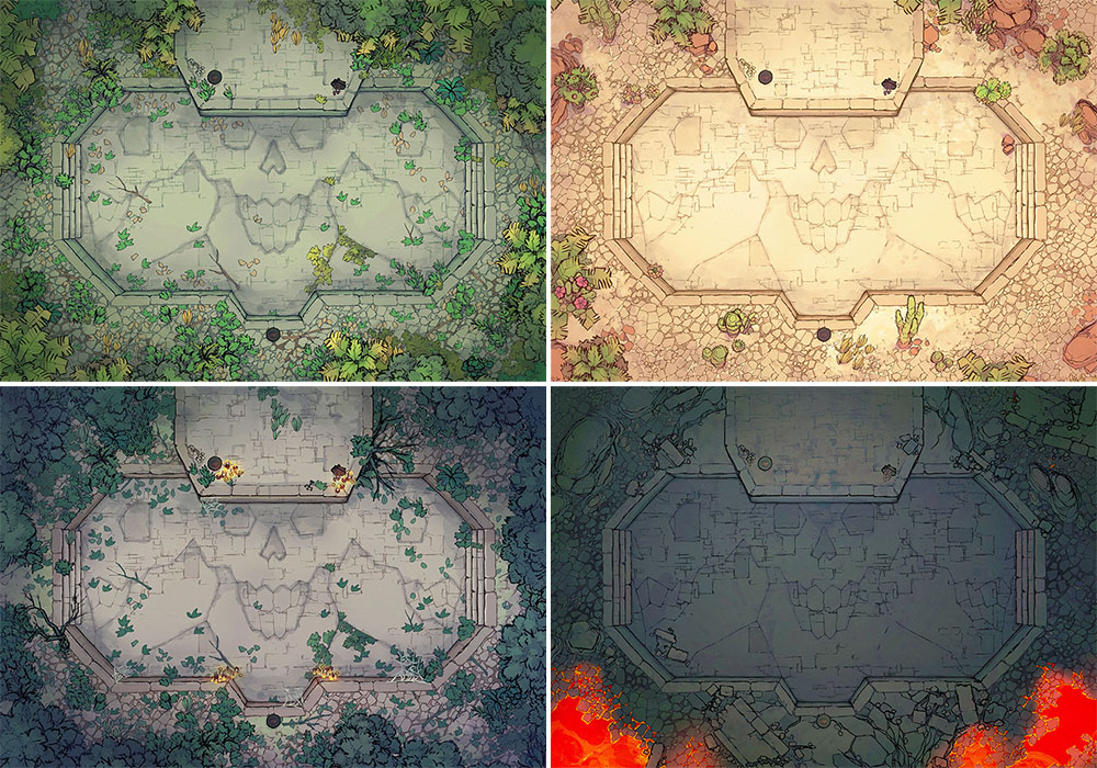 The Bone Pit of Xibalba Pack | 8 Maps | 32 Assets