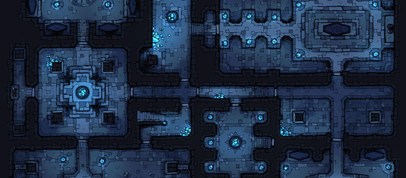 The CRYSTAL CRYPTS Battle Map | 2-Minute Tabletop