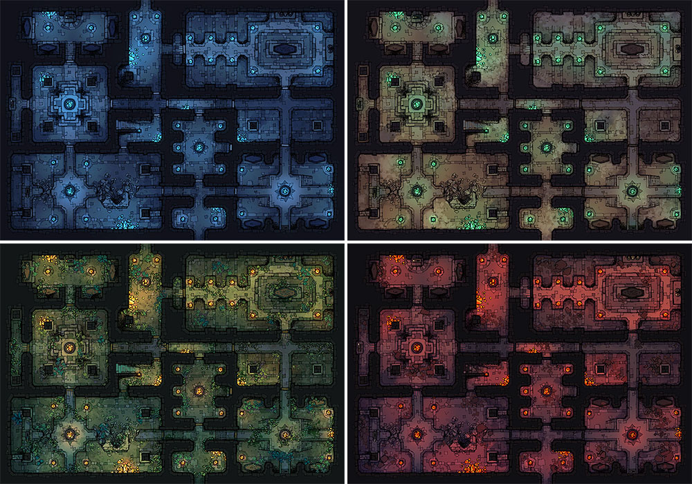 The Crystal Crypts Pack | 8 Maps | 99 Assets