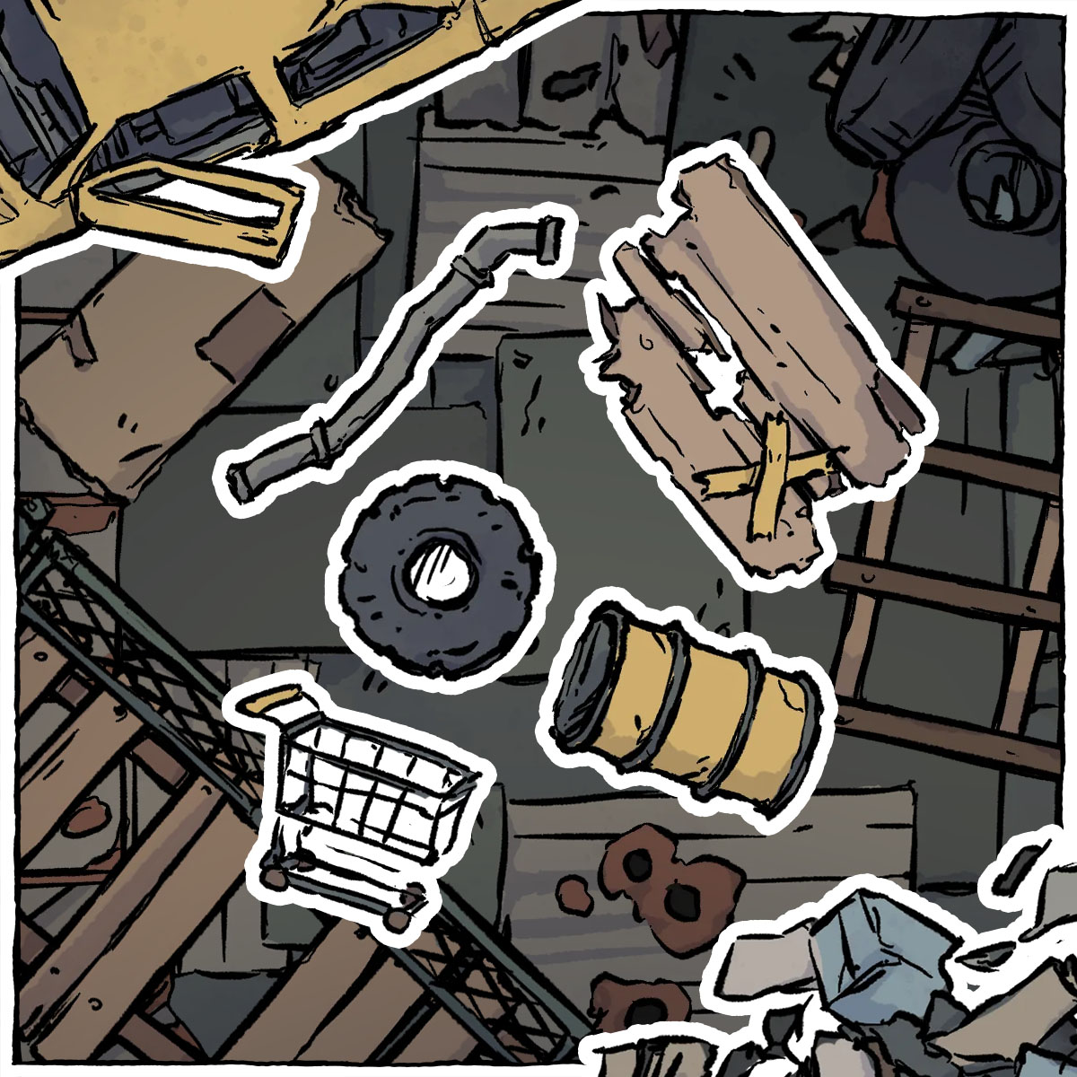 Scrap Town Map Assets by 2-Minute Tabletop | 300 Assets