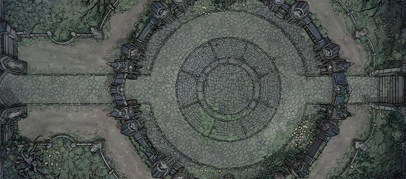 The CHOKED COURTYARD Battle Map | 2-Minute Tabletop