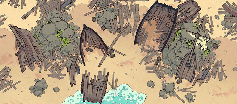 The SHIP GRAVEYARD Battle Map | 2-Minute Tabletop