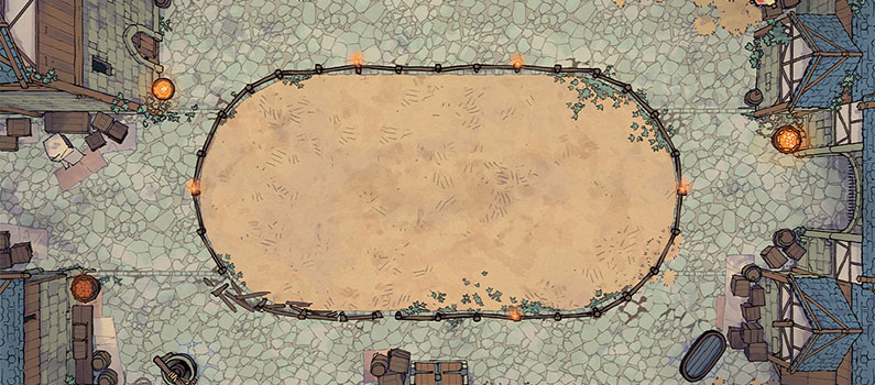 The TOURNAMENT RING Battle Map | 2-Minute Tabletop