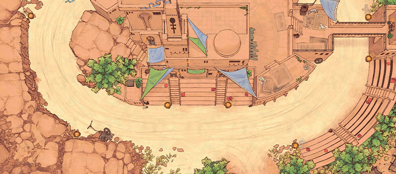 The DESERT RACETRACK Battle Map | 2-Minute Tabletop