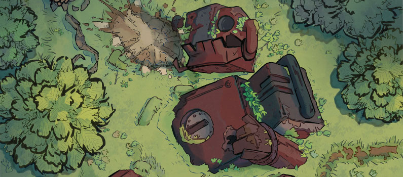 The MECHA RUINS Battle Map | 2-Minute Tabletop