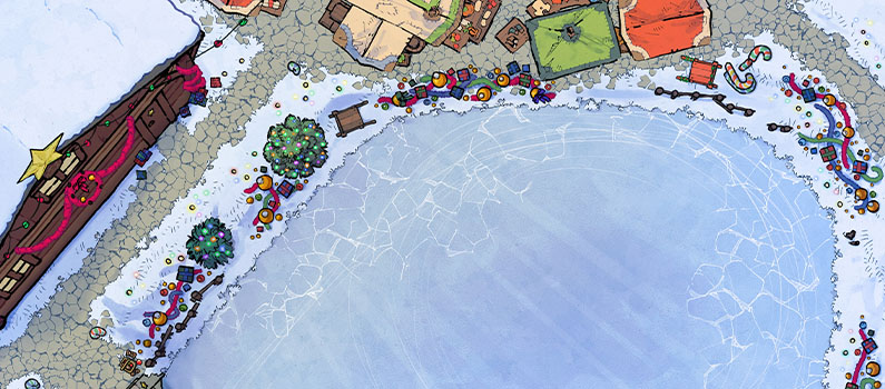 The FROZEN LAKE Battle Map | 2-Minute Tabletop