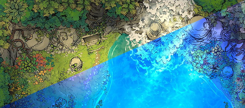 Jungle Waterfall Maps by Uchideshi | 2-Minute Tabletop