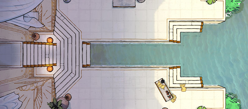 The EGYPTIAN ENTRYWAY Battle Map | 2-Minute Tabletop