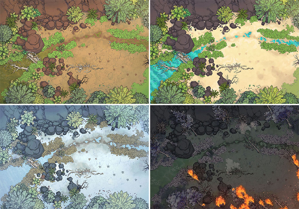 The Prehistoric Creek Pack | 8 Maps | 62 Assets