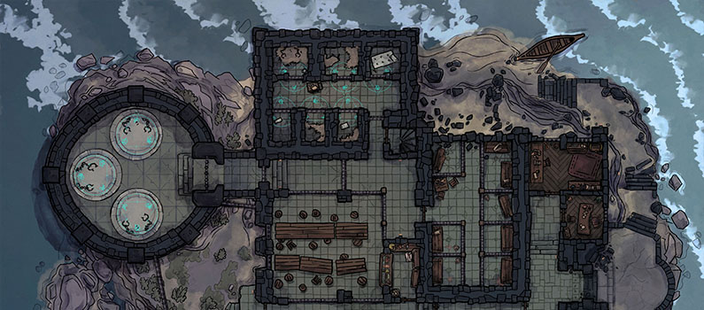 The ISLAND PRISON Battle Map | 2-Minute Tabletop